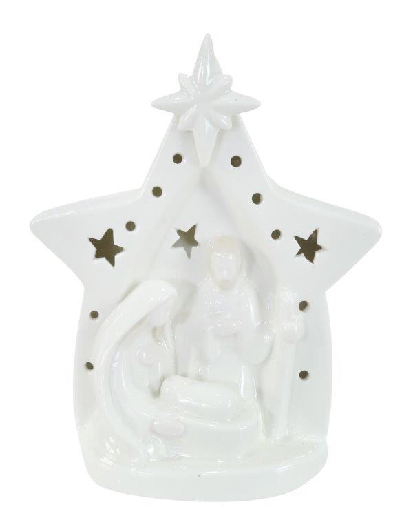 White Ceramic Nativity Scene
