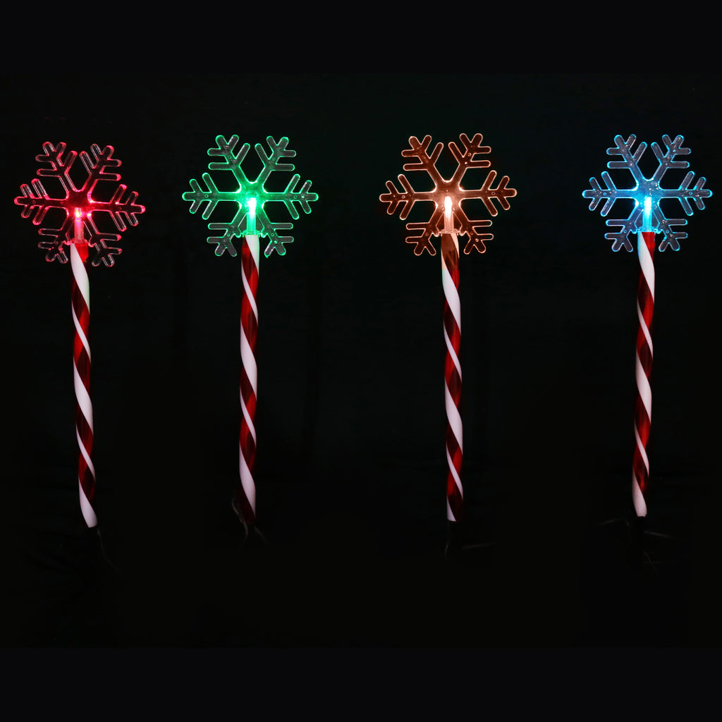Solar Candy Snowflake Path Lights (4pk)