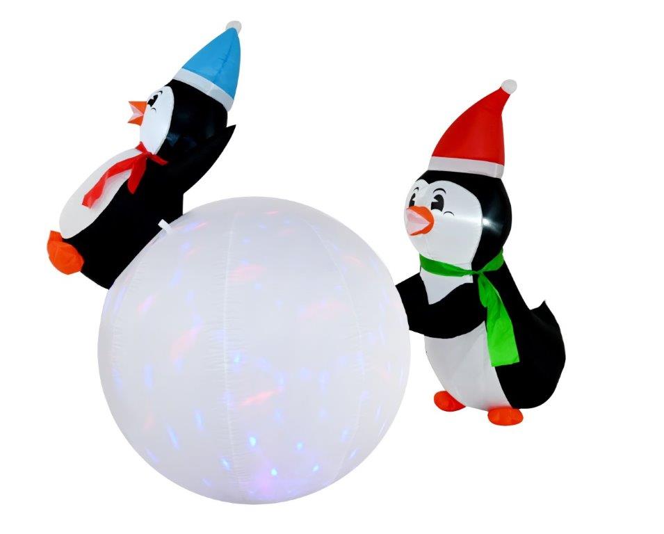 Inflatable Penguins Playing Snowball Flash